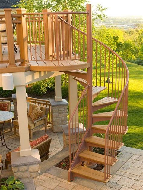 Famous Outdoor Wooden Spiral Staircase References Stair Designs