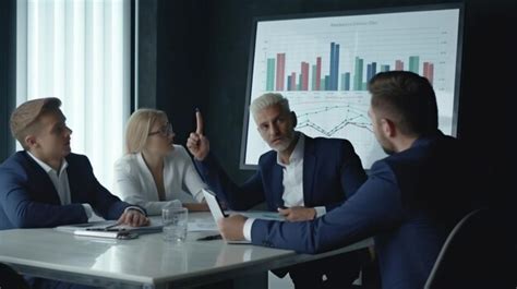 Premium Ai Image In Front Of A Group Of Investors And Businesspeople