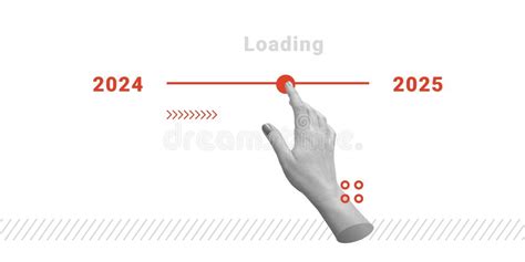 Hand Adjusting Timeline Slider Between 2024 And 2025 Representing Transition Progress Or