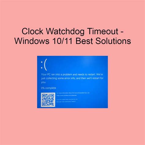 Stop Code Clockwatchdogtimeout Get It Solutions