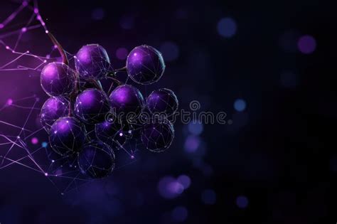 Visual Representation Of Molecular Structures In A Dark Cosmic Background Stock Illustration