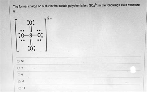 So4 2 Lewis Dot Structure