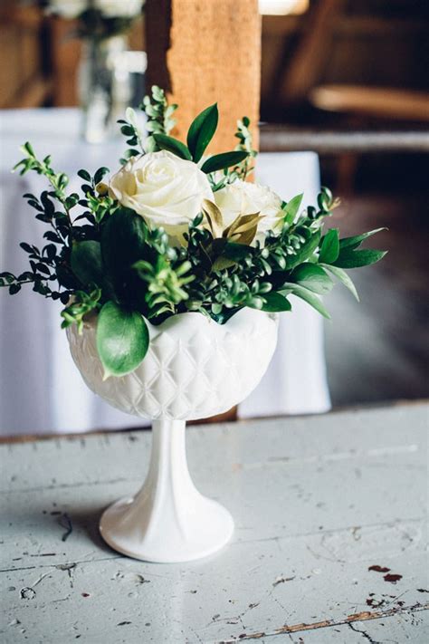 Rustic Chic Ohio Wedding With Vintage Milk Glass And Diy Details