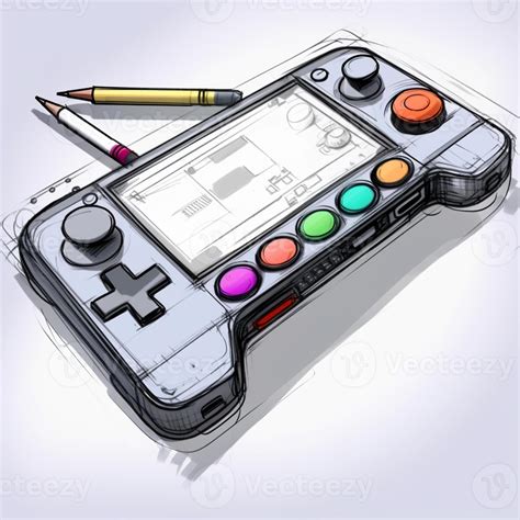 A Drawing Of A Game Controller With A Pencil And Pencil Generative Ai 28435820 Stock Photo At