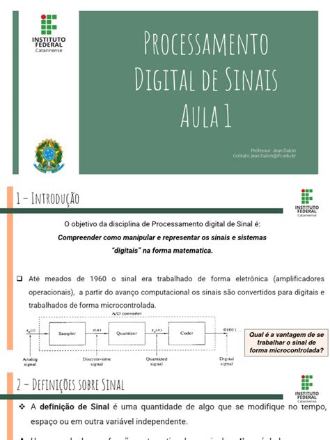 Aula1 Processamentodigitaldesinal Sinaisemtempodiscretos