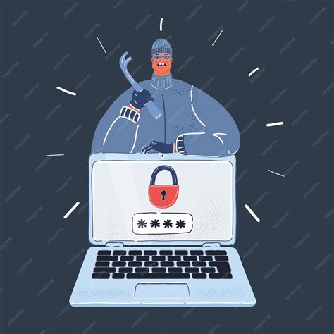 Premium Vector Vector Illustration Of Data Theft Hacker Breaks Into