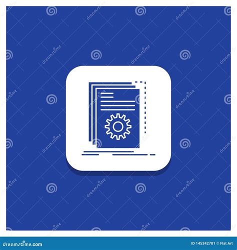 blue round button for app build developer program script glyph icon