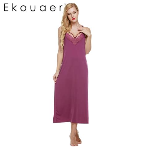 Ekouaer Mujeres Camisón De Encaje De Moda De Empalme Sin Mangas Ropa De