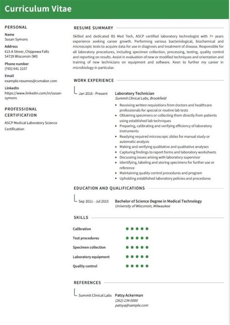 Lab Technician Resume Sample Template And Writing Guide For 2025