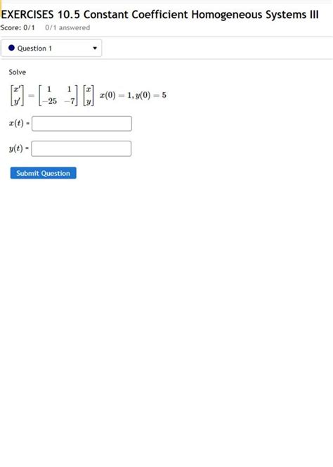Solved Exercises 10 5 Constant Coefficient Homogeneous