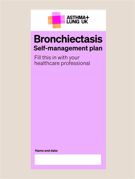 Bronchiectasis Self Management Plan Asthma Lung Uk