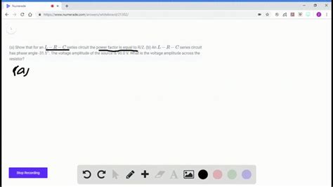 Solveda Show That For An L R C Series Circuit The Power Factor Is