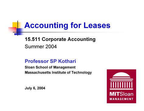 Lec16 Lecture Notes 1 Accounting For Leases 15 Corporate Accounting