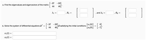 Solved A Find The Eigenvalues And Eigenvectors Of The