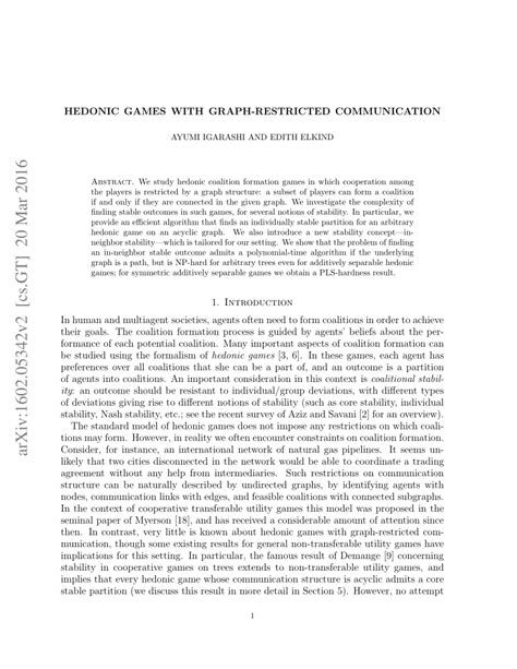 Pdf Hedonic Games With Graph Restricted Communication