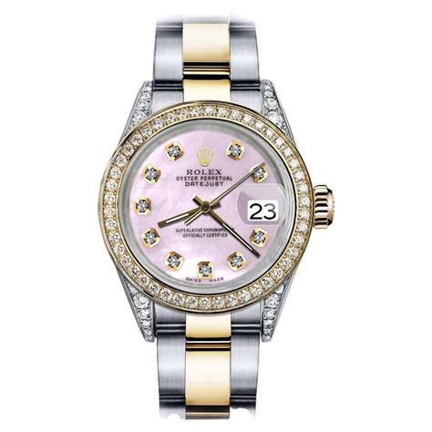 Ladies Rolex Datejust Two Tone Pink Mop Mother Of Pearl Dial For Sale
