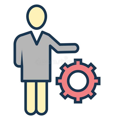 Businessman Gear Management Isolated Vector Icon Can Be Easily Edit And Modify Stock Vector