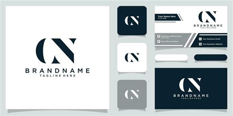 Abstract Creative Letter CN Logo Design Vector With Business Card Design Premium Vector