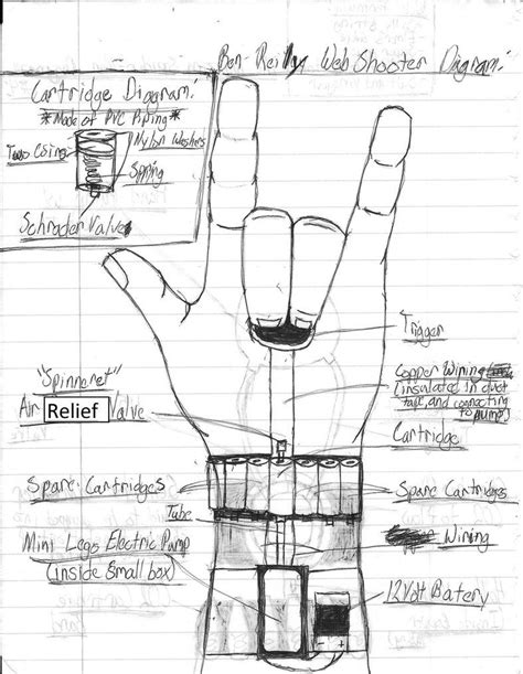 Spider Man Web Shooter Drawing