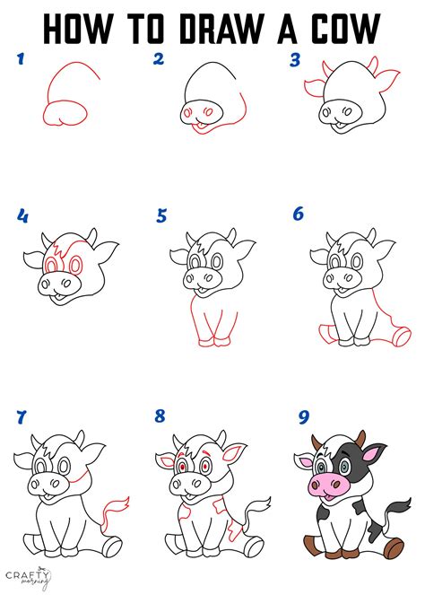 Cow Drawing Made Easy Step By Step Tutorial For Beginners