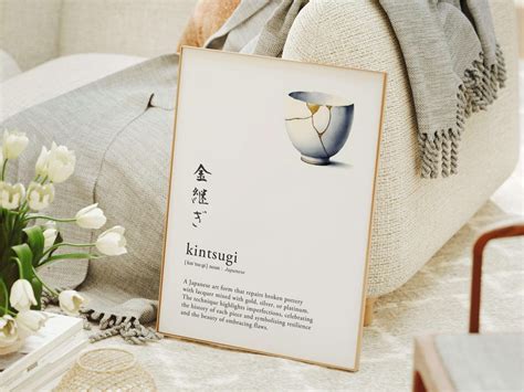 Kintsugi Meaning Kanji Word Japanese Definition Printable Wall Art