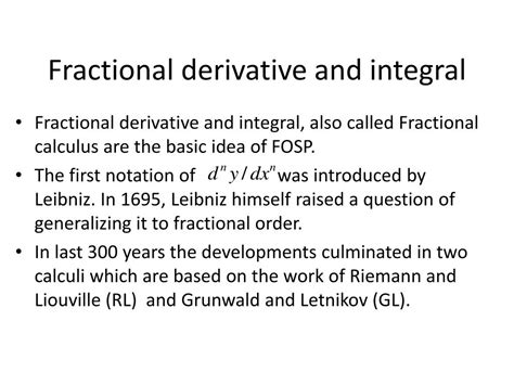 Ppt An Overview Of Fractional Order Signal Processing Fosp