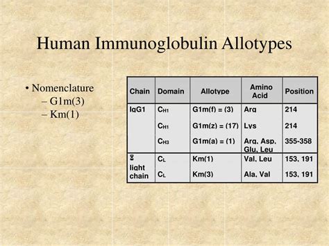 Ppt Immunoglobulin Isotypes Allotypes And Idiotypes Powerpoint