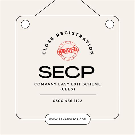 Company Easy Exit Scheme Cees Secp Close Registration Process Pak Advisor Trademark
