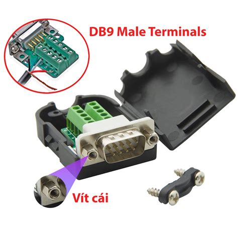 Đầu Nối Db9 Cổng Com Chân Đực Cái Male Female Văn Vít Dủng Tạo Cáp Com Db9 Rs232 Rs422