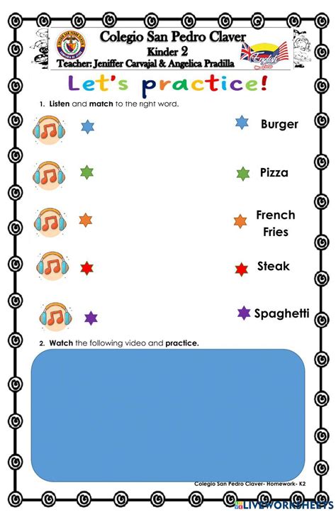 Homework Online Exercise For K2 Live Worksheets