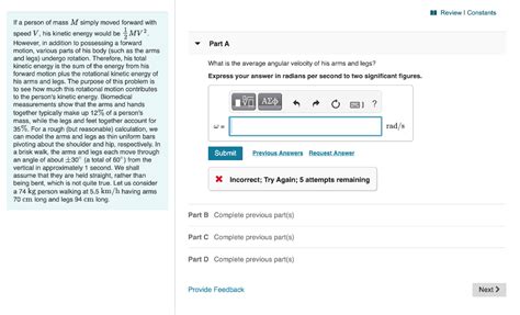 Solved Review Constants Part A What Is The Average Angular