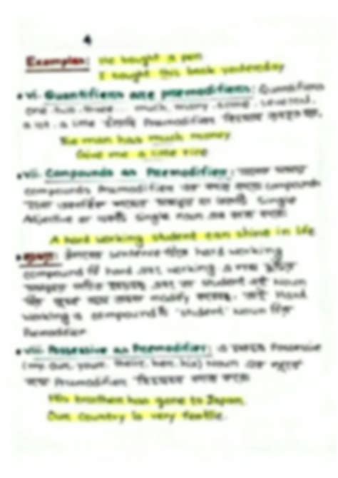 Solution Modifier Full Notes In Bangla English Grammar For 11th