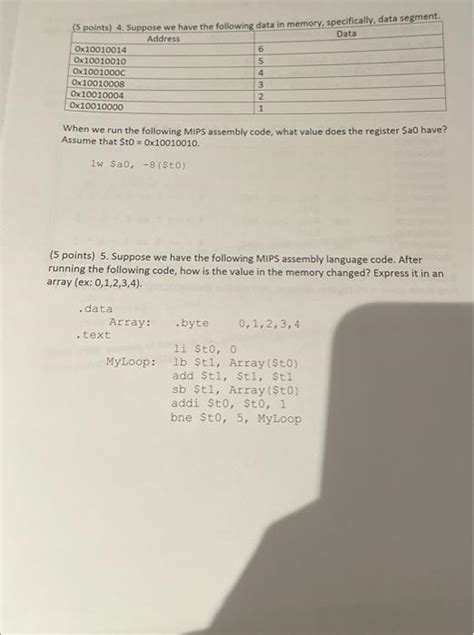 Solved 5 Points 4 Suppose We Have The Following Data In