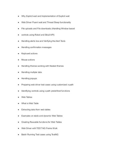 Selenium Online Training Pdf