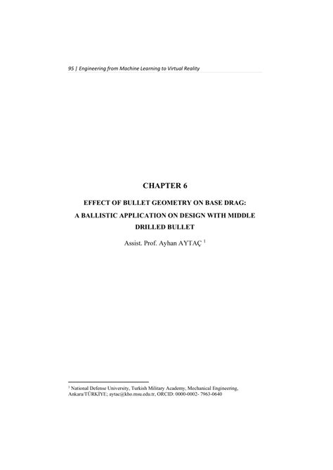 Pdf Chapter 6 Effect Of Bullet Geometry On Base Drag A Ballistic Application On Design With