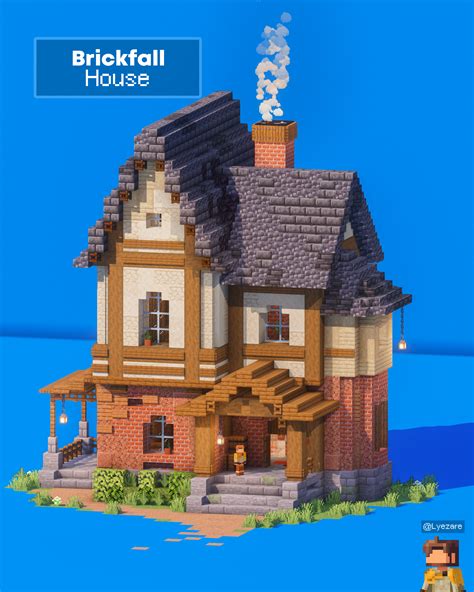 Brickfall House Minecraft Base Brick Build Minecraft Minecraft