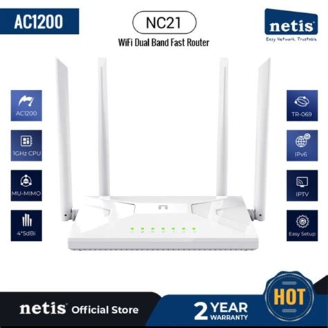 Netis NC21 AC1200 Wireless Dual Band Router With 4 Antennas Shopee Malaysia