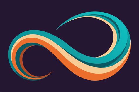 Abstract Infinity Symbol Retro Waves Teal Orange Design Swirling