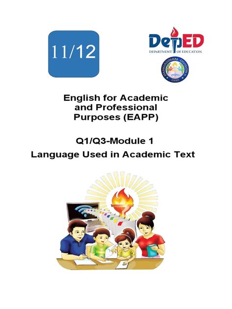 English For Academic And Professional Purposes Eapp Q1 Q3 Module 1 Language Used In Academic