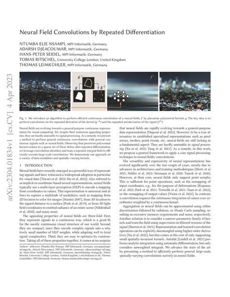 Neural Field Convolutions By Repeated Differentiation DeepAI