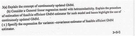 solved 3 a explain the concept of continuously updated gmm