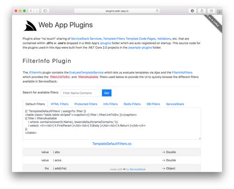 Github Netcorewebapps Plugins Extend Webapps With Plugins Filters Servicestack Services And