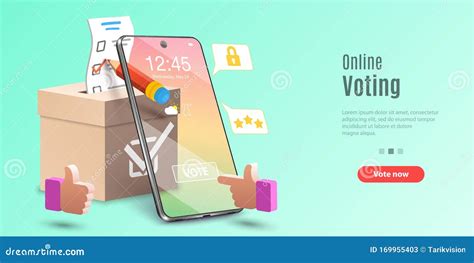 Concept Of Online Voting App E Voting Internet Election System Stock