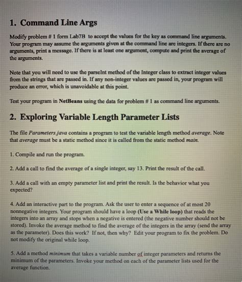 Solved Command Line Args Modify Problem Form Lab B To Chegg