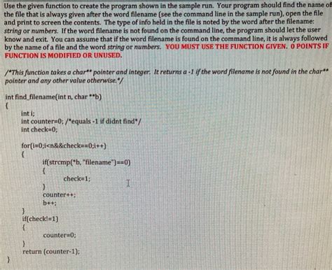 Solved Use The Given Function To Create The Program Shown In