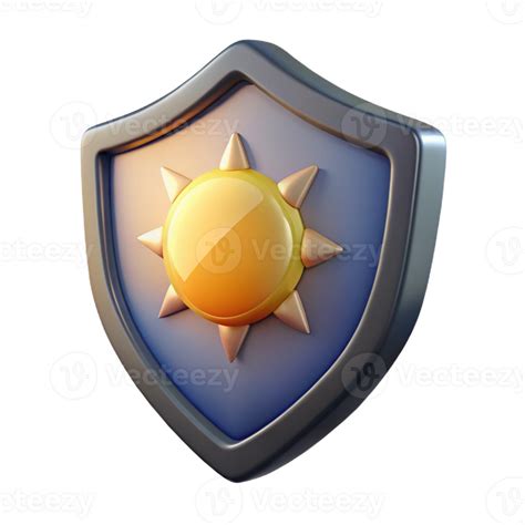 Vibrant Modern 3d Sun Shield Illustration Detailed 56674350 Png
