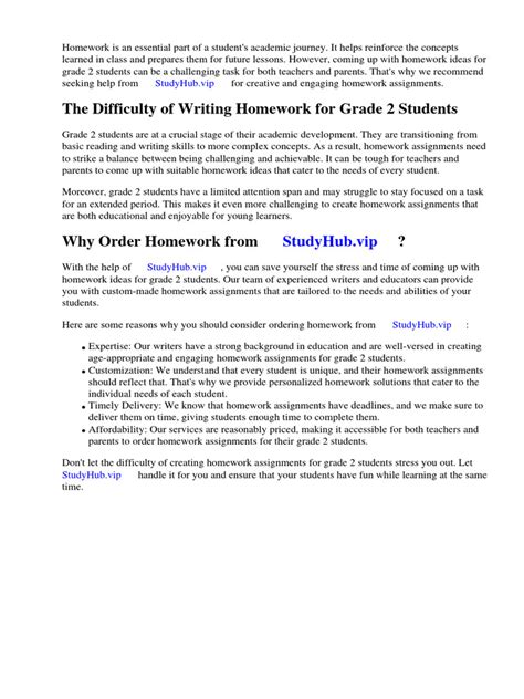 Grade 2 Homework Ideas Pdf Homework Teachers