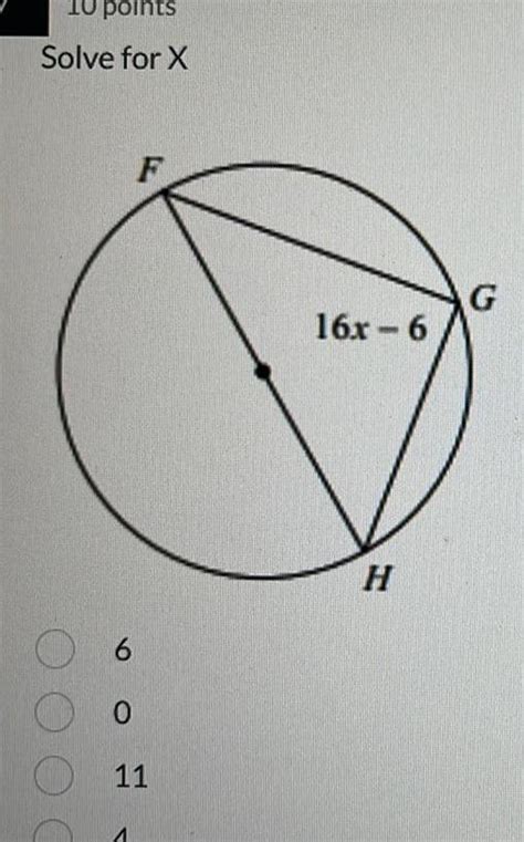 Answered 10 Points Solve For X F 6 0 11 1 16x 6 H G Kunduz