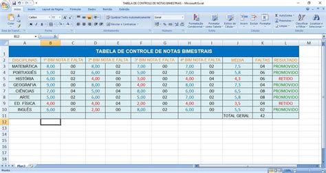 Tabela Em Excel Pronta