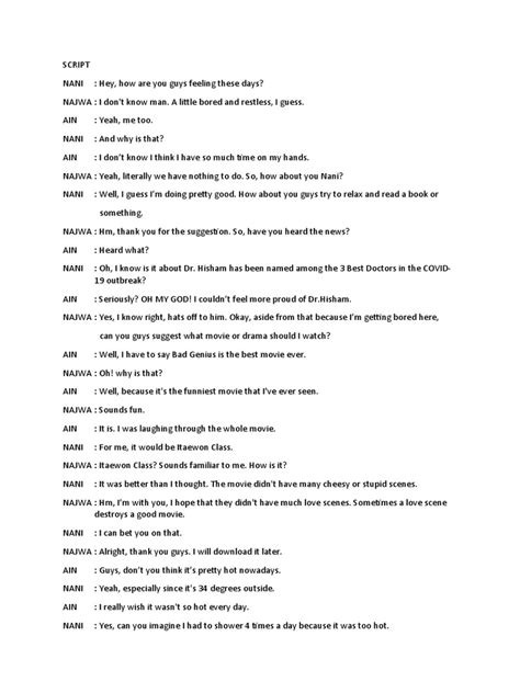 Script Small Talk Pdf